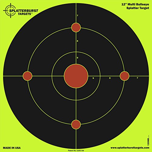 50 Pack - 12 inch Multi Bullseye - Splatterburst Shooting Targets - Gun - Rifle - Pistol - Airsoft - BB Gun - Pellet Gun - Air Rifle
