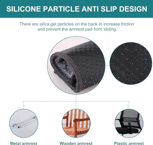 2 Pcs Small Armrest Pads Covers - Widened Velcro Straps Comfortable and Protective for Toilet Handle, Office Chairs, and Armrest Chairs Comfort Padding Pressure (Size:S)