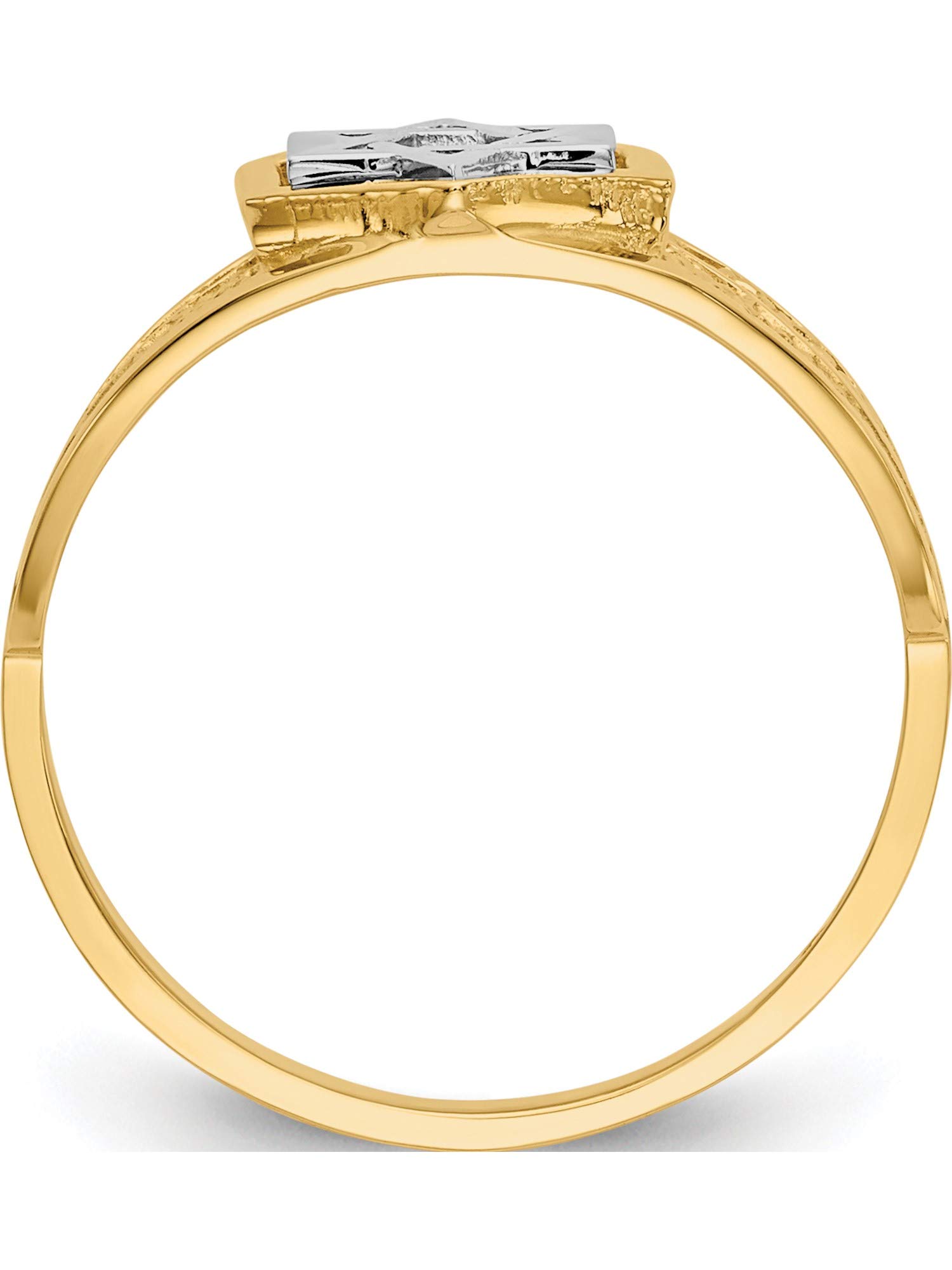 14K Two-Tone Polished Star Of David Ring - Jewelry By Sweet Pea