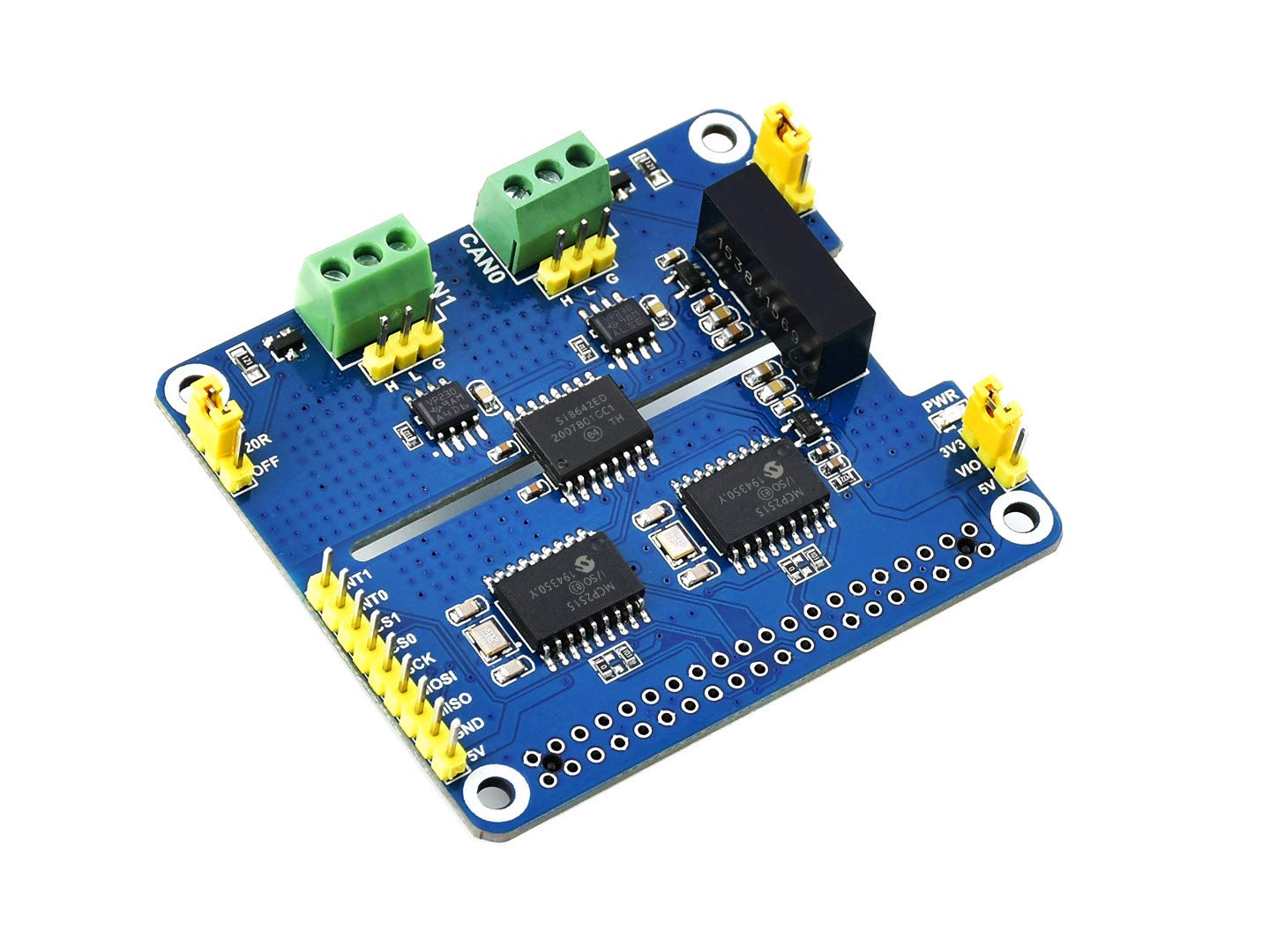 2-Channel Isolated CAN Bus Expansion HAT Compatible with Raspberry Pi/Arduino/STM32,2-CH CAN HAT with MCP2515 + SN65HVD230 Dual Chips Solution,Multi Onboard Protection Circuits