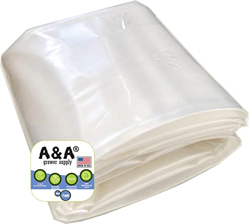 A&A 7 mil Greenhouse Plastic Film 5 Year Clear Polyethylene Cover UV Resistant - Heavy Duty - Premium Quality (25 ft. x 20 ft.)