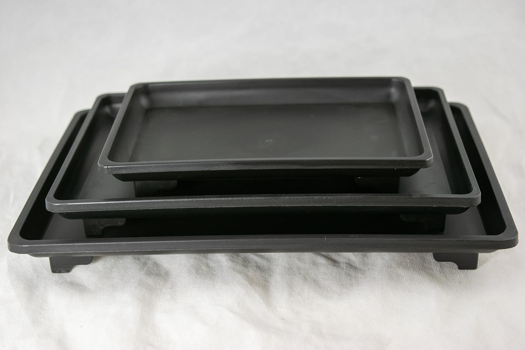 3 Mix Rectangular Black Plastic Humidity/Drip Tray for Bonsai Tree and House Indoor Plants 7", 9" & 10.5"
