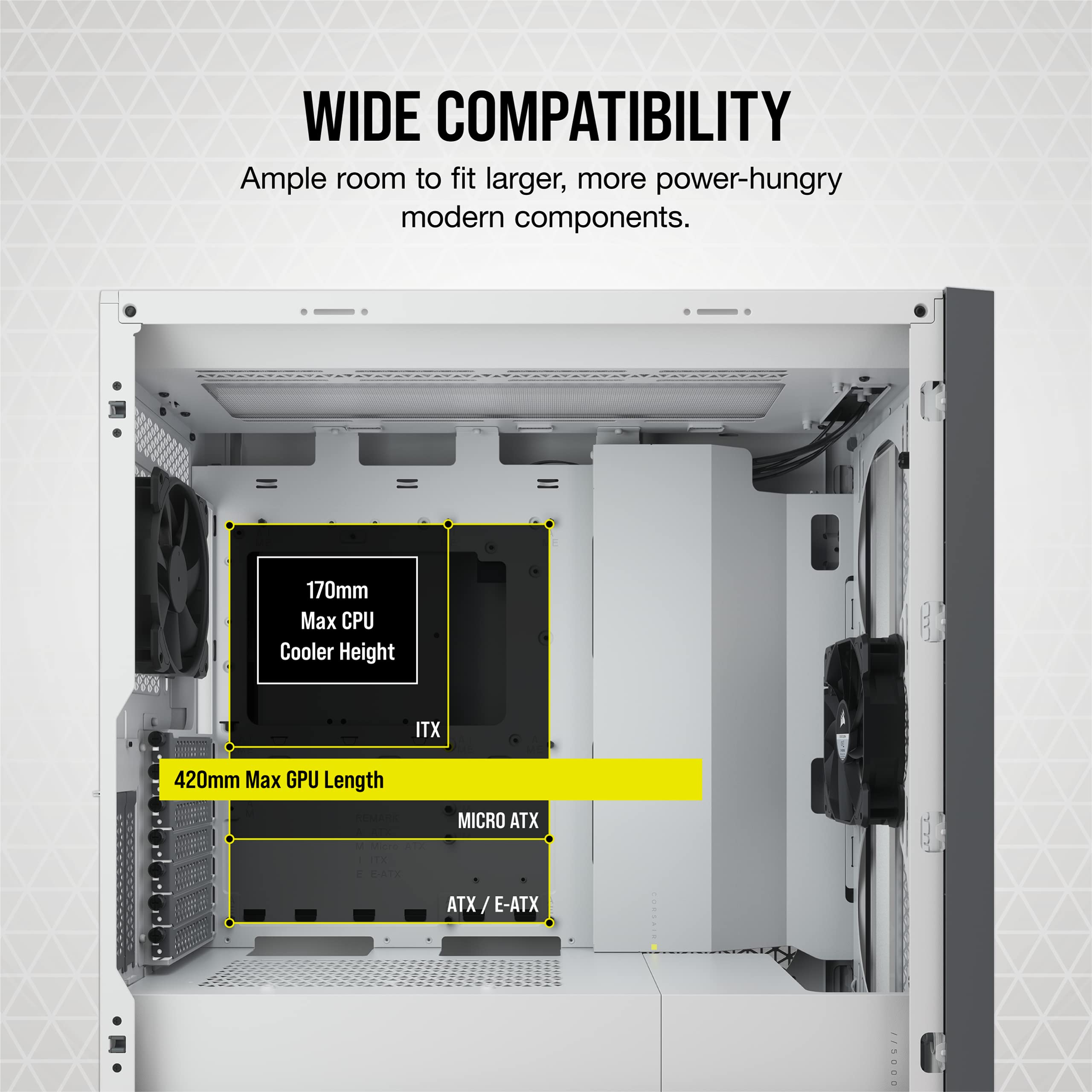Corsair 5000D Tempered Glass Mid-Tower ATX PC Case - White