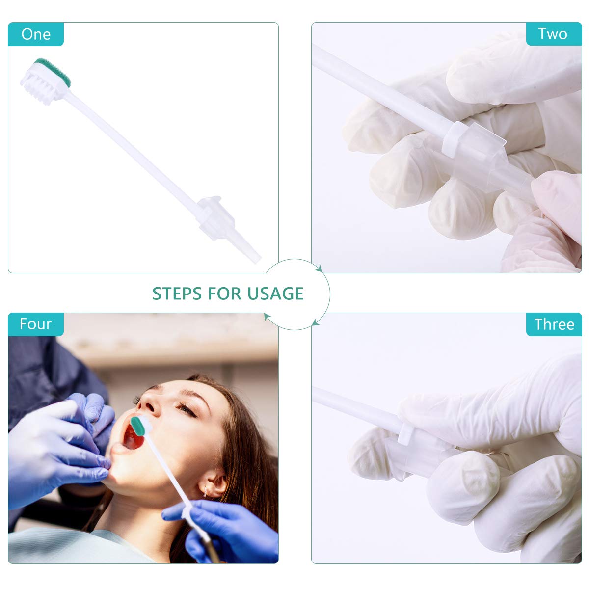 wellgler Oral Care Single Use Suction Swab Toothbrush (50pcs)