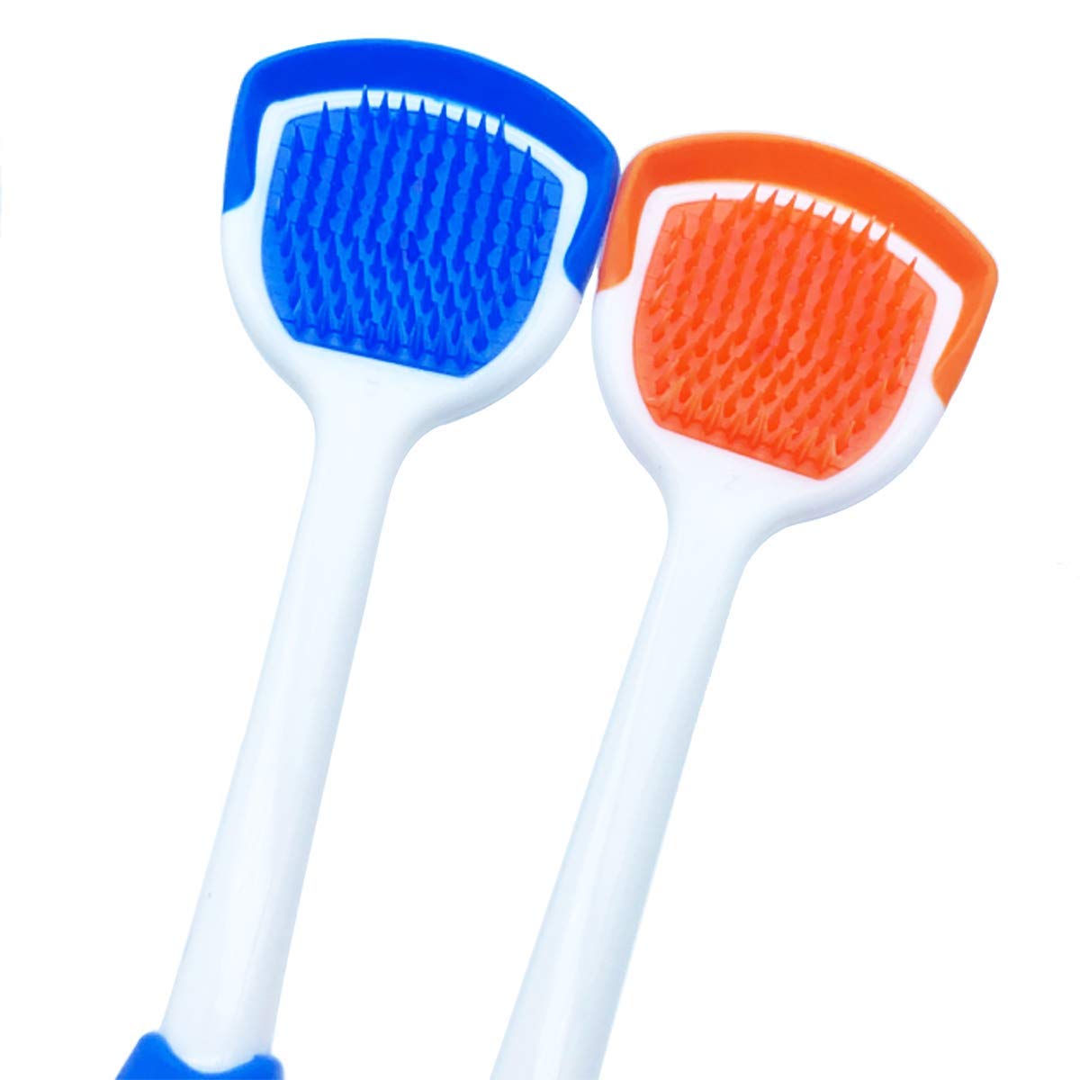 Tongue Brush, Tongue Scraper, Tongue Cleaner Helps Fight Bad Breath, 2 Tongue Scrapers, 2 Pack (Blue & Orange)