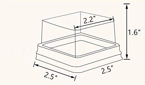 50 Pack Gold bottom Clear cover plastic mini cake box - muffin box - moon cake box - mung bean cake snow Mei Niang box(bottom 2 1/4 Inch X high 1-1/2 Inch)