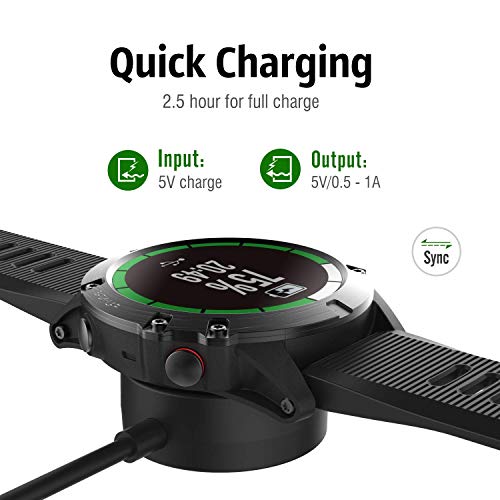 Charger Compatible with Garmin Fenix 7/7S/7X, Fenix 6/6S/6X, Fenix 5/5S/5X Charger Charging Stand, Charging Dock Station Cradle Holder with 1m USB Cable for Vivoactive 3 Vivoactive 4 Smartwatch