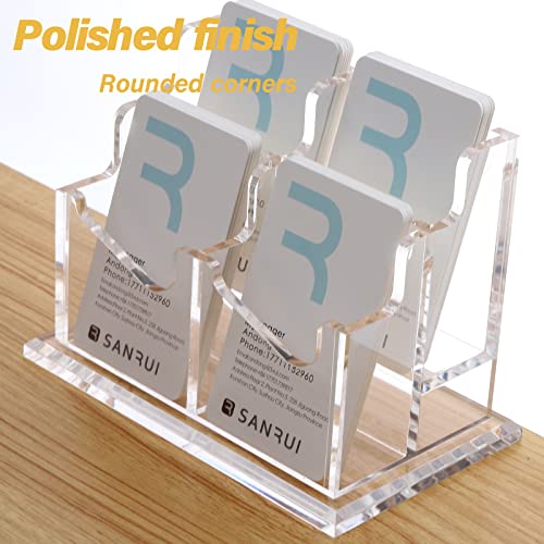 SANRUI Vertical Business Card Holder, Acrylic Business Card Display,Clear Desktop Business Card Stand for Exhibition, Home & Office