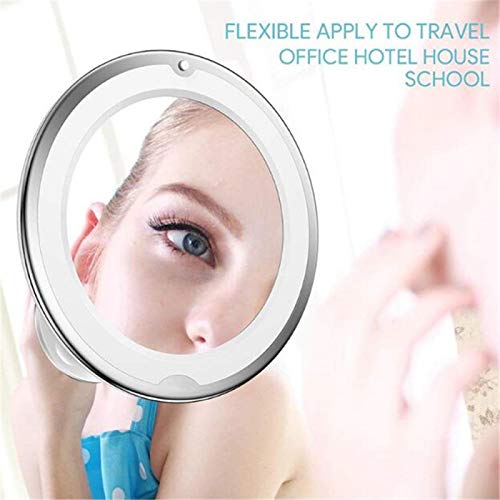 FQYYDD Illuminated Makeup Mirror Make-Up Mirror With Led Light 10X Magnifying Glass Portable