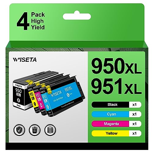 950XL and 951XL Ink Cartridges Combo Pack Compatible for HP 951XL Ink Cartridges Combo Pack use for HP Officejet Pro 8600 8610 8615 8620 8625 276dw 251dw, High Yield (4 Pack)