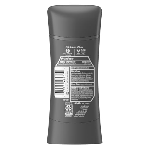 Dove Men+Care Antiperspirant Stick Sandalwood + Amber 4 Count 72H Protection with a Plant-Based Moisturizer 2.6 oz