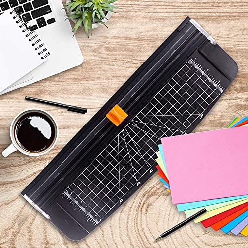 A4 Paper Cutter,Paper Trimmer Guillotine with Automatic Security Safeguard Scrapbooking Tool for Cutting Paper Photographs or Labels Office Home Manual, Black