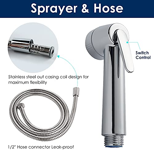 JOMOO Handheld Bidet Sprayer Bathroom Jet Spray Cloth Diaper Sprayer for Toilet Spray Attachment with Hose for Feminine Wash, Without T-Valve and Hook)
