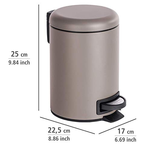 Anatomicline WENKO Pedal bin Leman Taupe, 22.5 x 17 x 25 cm, Beige