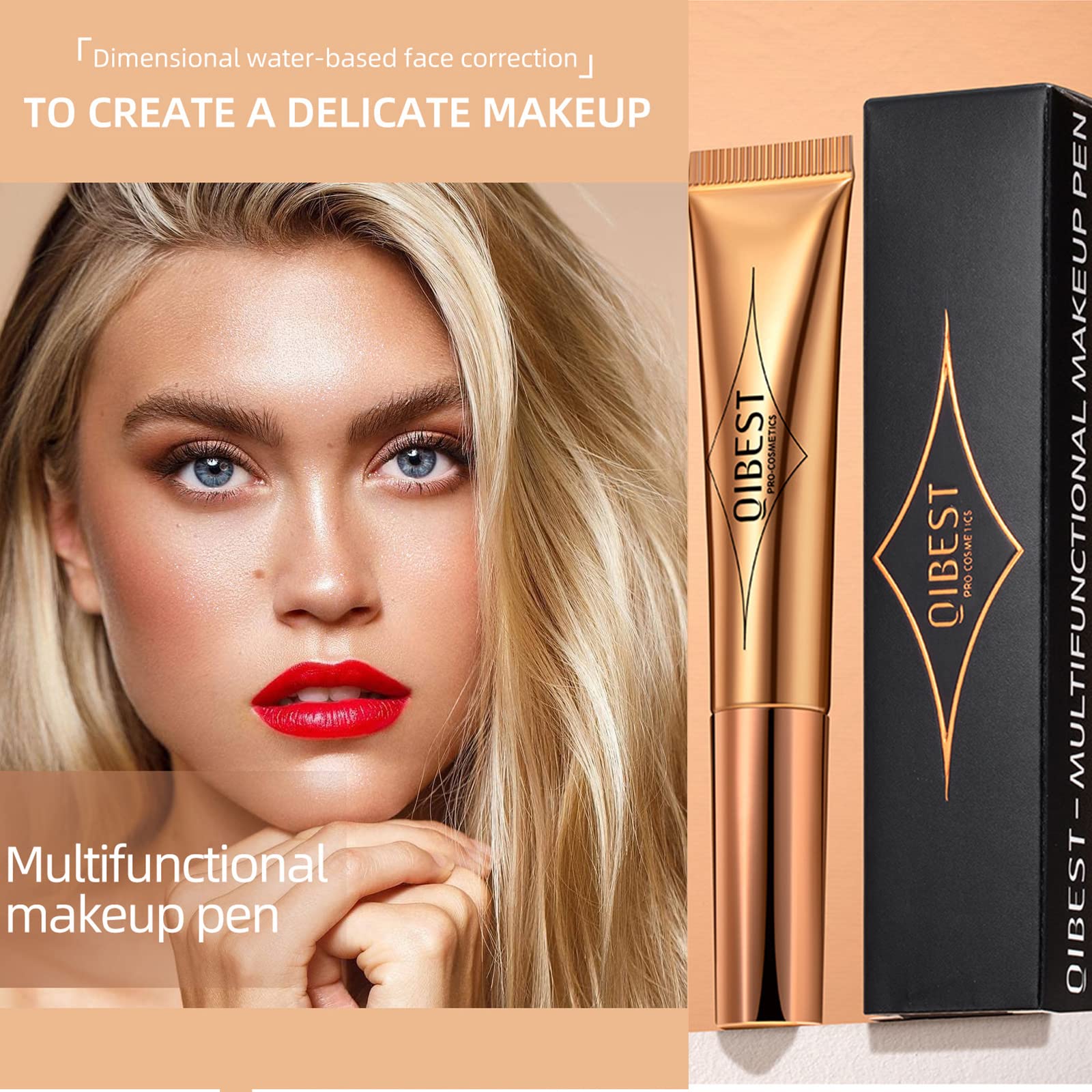 2PCS Highlighter Wand, Contour Wand Dupe, Contour Beauty Wand, Contour Beauty Wand, Liquid Highlighter Beauty Wand With Cushion Applicator, Face Highlight Bronzer Stick with Cushion Applicator