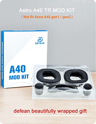 A40 TR Mod Kit β defean Replacement Earpads and Headband Compatible with Astro Gaming A40 TR Headset,Ear Cushions, Upgrade High-Density Noise Cancelling Foam, Added Thickness (Black Breathable Fabric)