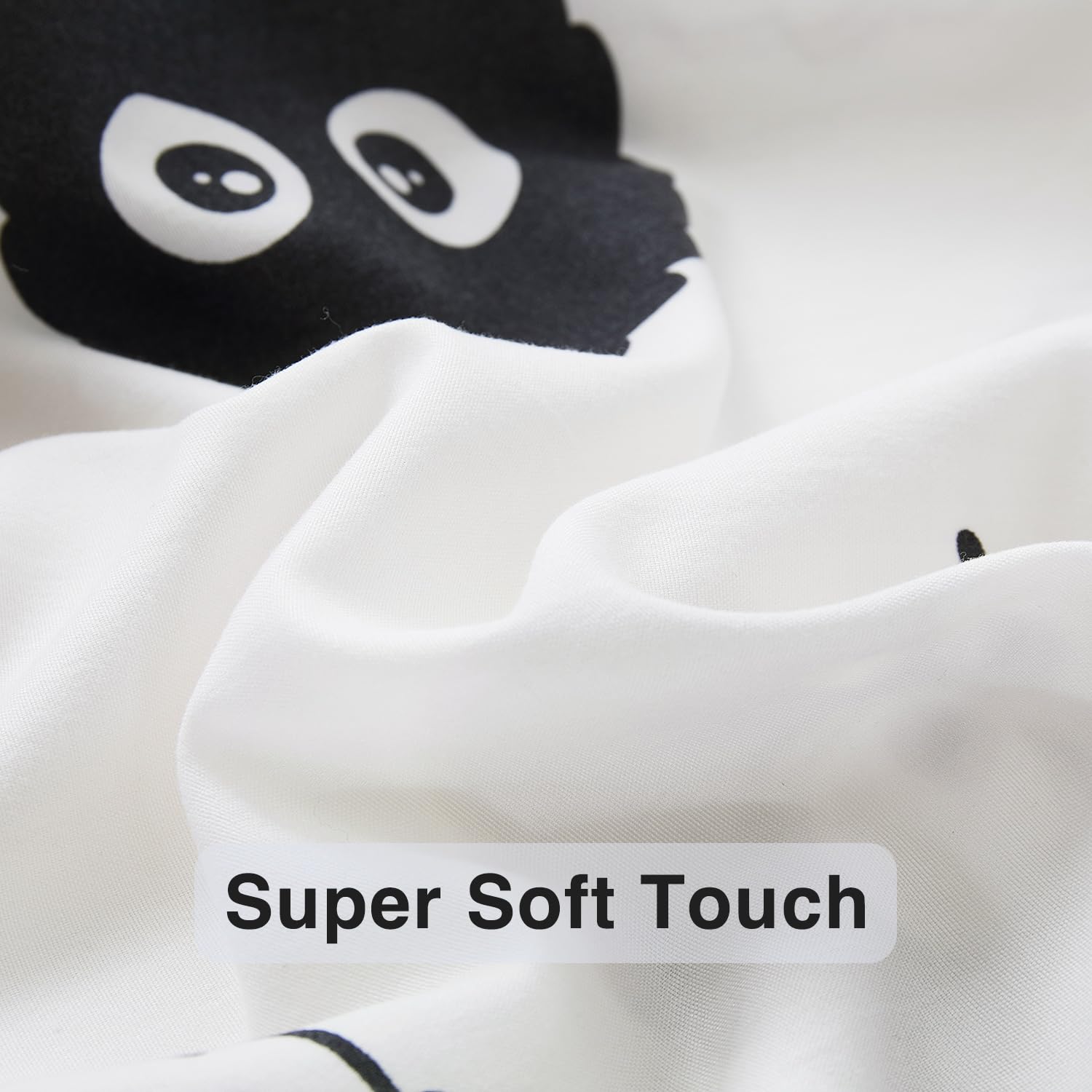 8HMOON Small Coal Ball Sheet Set Twin Size - 3 Piece Set,Cute Character Printed Soft Microfiber Bed Sheets for Girls and Boy Deep Pocket