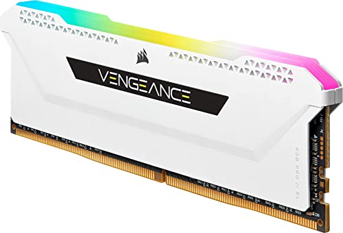 Corsair Vengeance RGB Pro 16GB (2x8GB) DDR4 3600 (PC4-28800) C18 1.35V Desktop Memory - White (CMH16GX4M2D3600C18W)