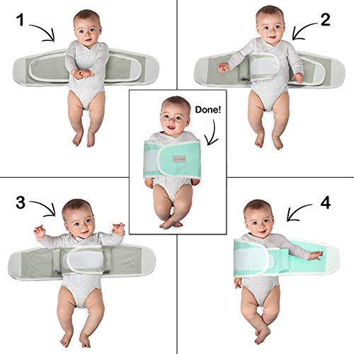CoRui Over 2 Months Baby Simple Swaddle Newborn Belly Protector with Sleep Bag,Adjustable Arms Safe Sleeping Swaddle Wrap,Four Seasons