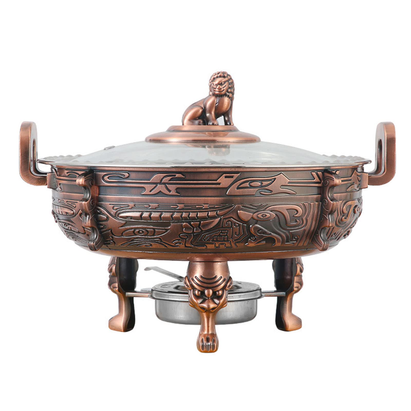 2/4 Pack Chafing Dishes & Food Warmers, Round Chafer Catering Buffet Server Set with Food Pan and Fuel Holders, for Kitchen Party Dining Buffet (Red Bronze),2 Pack