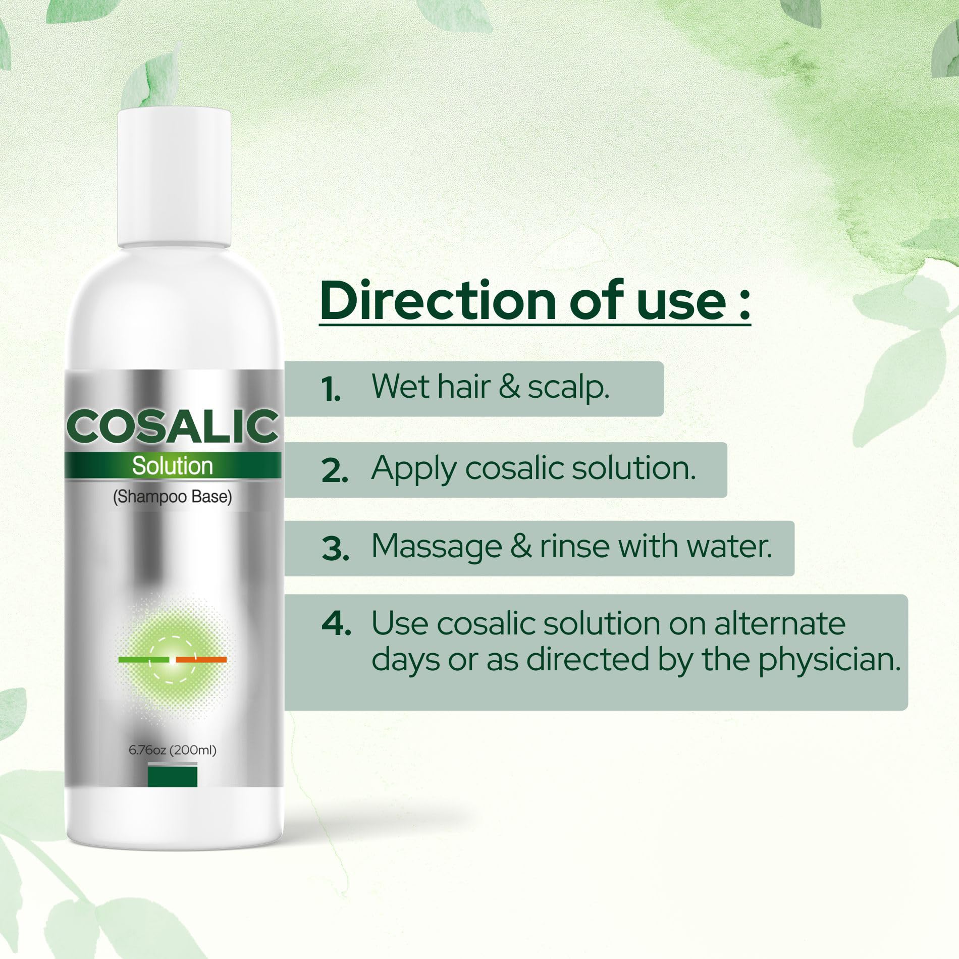 Cosalic Coal Tar and Salicylic Acid Solution Dandruff Free Shampoo with Salicylic Acid for Dry Scalp, Itch Relief, Psoriasis & Seborrheic Dermatitis - 6.8 Fl Oz(Pack of 2)