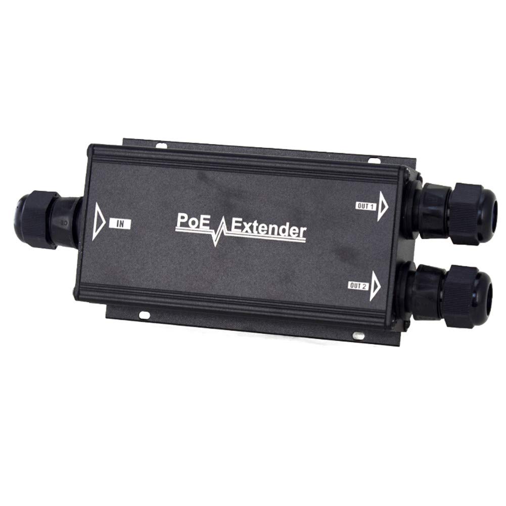 CENTROPOWER Outdoor Gigabit PoE Extender IP67 Waterproof, 60W 10/100/1000Mbps，2 Channel PoE++ Extender，Comply with IEEE 802.3af/at/bt，for IP Security Camera