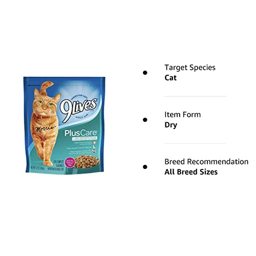 9Lives Cat Plus Care Dry Food 12oz #13291, 12 Ounce (Pack of 1), Multicolored