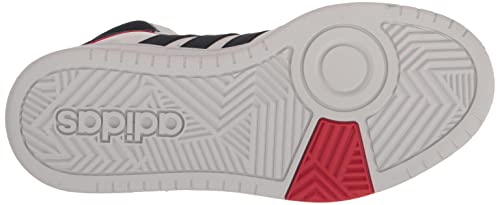 adidas Adult Hoops 3.0 Mid White/Legend Ink/Vivid Red 8
