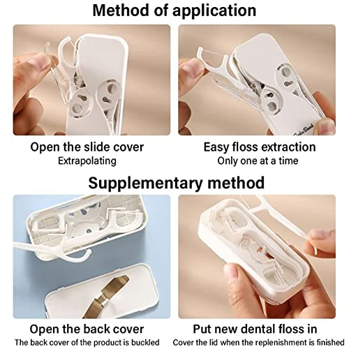 4 Pack Floss Pick Dispenser, Dental Floss Dispenser, Portable Floss Dispenser, Floss Dispenser Refillable, Dental Floss Portable Case with 48 Dental Floss Picks