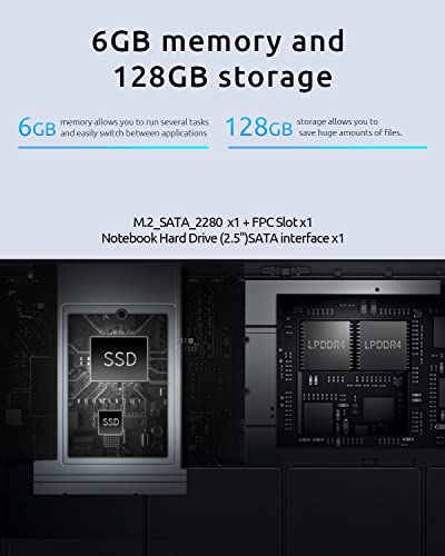 Bmax Mini PC N4020(Up to 2.8GHz) 6GB DDR4 128GB eMMC 4K Dual Display USB ×4 HDMI ×1 RJ45 Dual-Band Wi-Fi BT4.2 Mini Desktop Computer