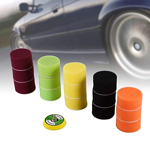 Buffing Polishing Pads, 16pcs 2" Sponge Buffing Pads for Car Foam Drill, Drill Buffer Attachment for Waxing, Polishing, Sealing Glaze, Air Sander Car Polisher Thread-M6X1