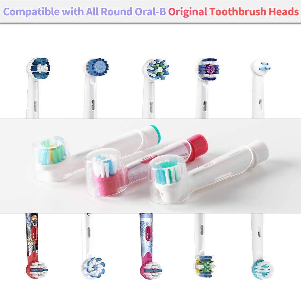 Electric Toothbrush Travel Case for Oral-B Toothbrushes - 4 Pcs Toothbrush Head Covers Compatible with Oral B Electric Toothbrush Heads (White)