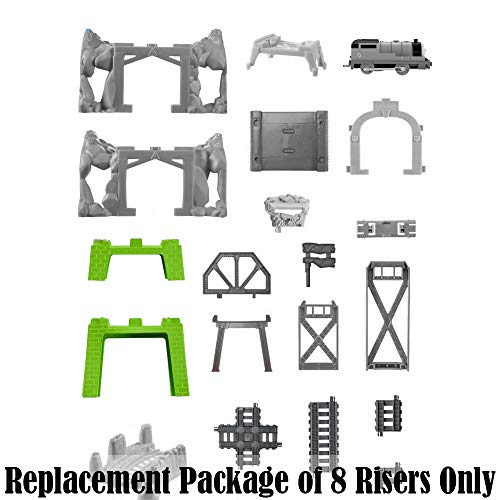 Replacement Parts for Thomas The Train - GBN45 ~ Thomas & Friends Trackmaster Percy 6 - in - 1 Set ~ Replacement Package of 8 Risers ~ 4 RB1 Risers and 4 RB2 Risers ~ Green