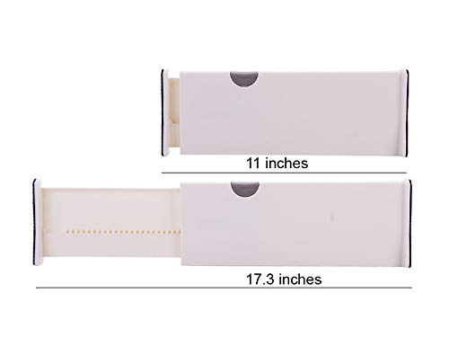 Assacalynn 6-Pack Adjustable Drawer Dividers Organizer Separators - Good Grips Dresser Organizer - for Bedroom, Bathroom, Closet, Baby Drawer, Desk