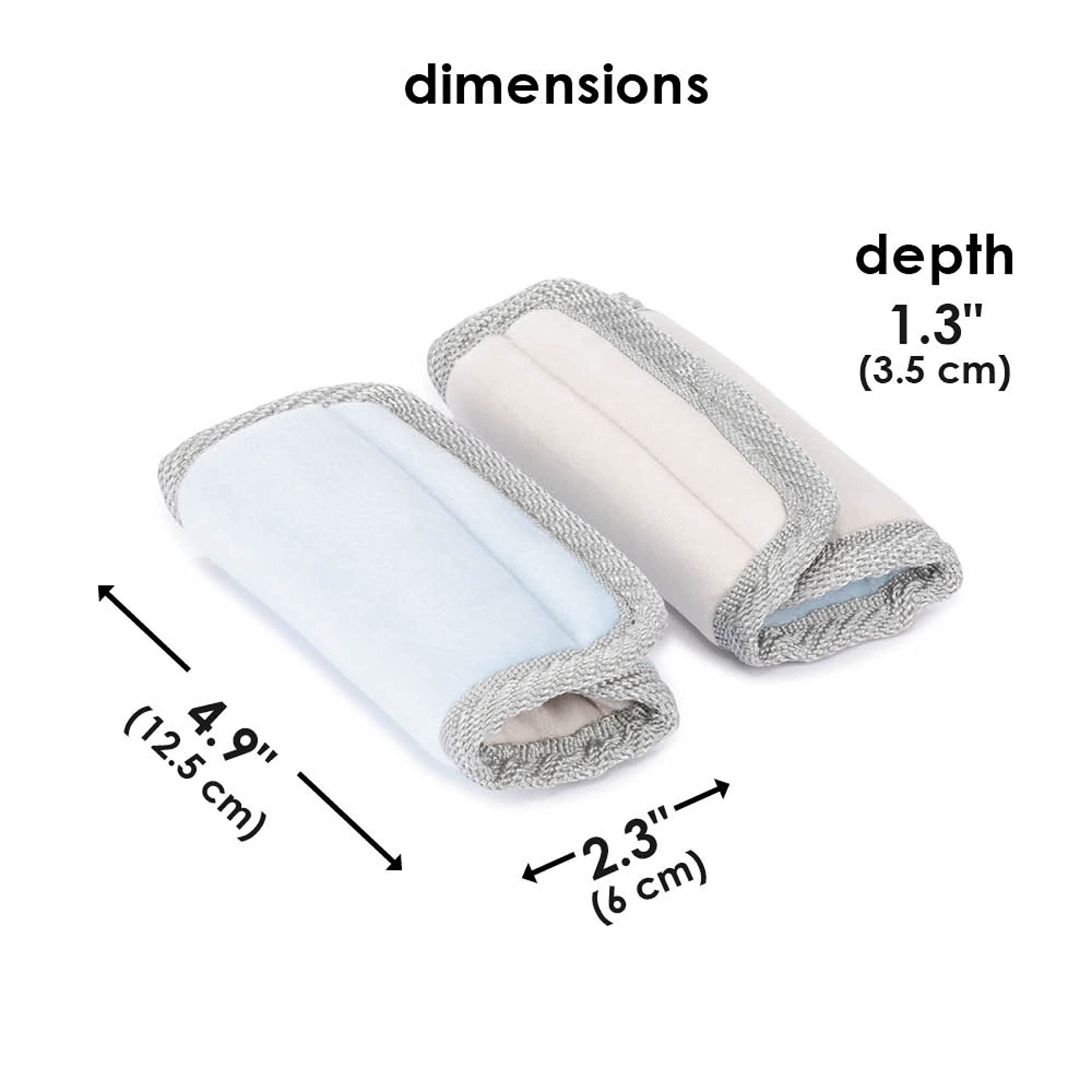 Diono Soft Wraps Car Seat Straps, Shoulder Pads for Baby, Infant, Toddler, 2 Pack Reversible Soft Seat Belt Cushion and Stroller Harness Covers Helps Prevent Strap Irritation, Blue