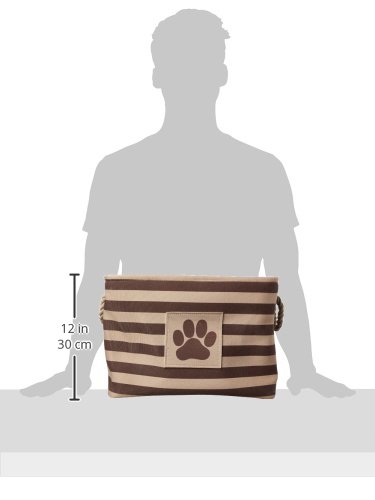 Bone Dry Pet Storage Collection Striped Paw Patch Bin, Medium Rectangle, Brown