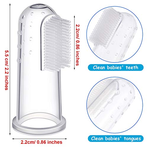 Boao 36 Pcs Baby Finger Toothbrushes with Storage Case Infant Toddlers Teeth Brushes Soft Silicone Baby Tongue Cleaners for Oral Cleaning Tooth Training Supplies