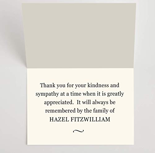 MPC Brands Customized Personalized Funeral Bereavement Thank You Cards With Envelopes - Set of 50 (Custom Lily)