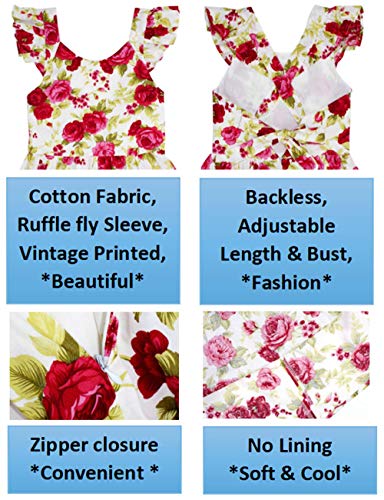 Floral Infant Backless Spring Summer Girls Sundress Clothes,D9#1,5-6 Years(130)