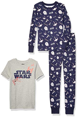 Amazon Essentials Disney | Marvel | Star Wars Boys' Pajama Set (Previously Spotted Zebra), Pack of 2, Star Wars, 8