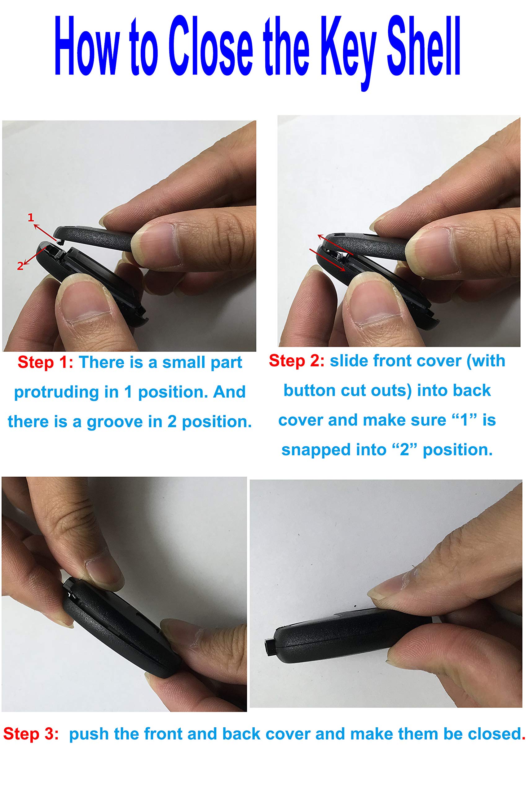 1pc Replacement Key Fob Shell Case Fit for Honda 2008-2012 Accord 2006-2013 Civic EX 2009-2015 Pilot 4 Buttons Keyless Entry Remote Car Key Fob Cover Housing Casing