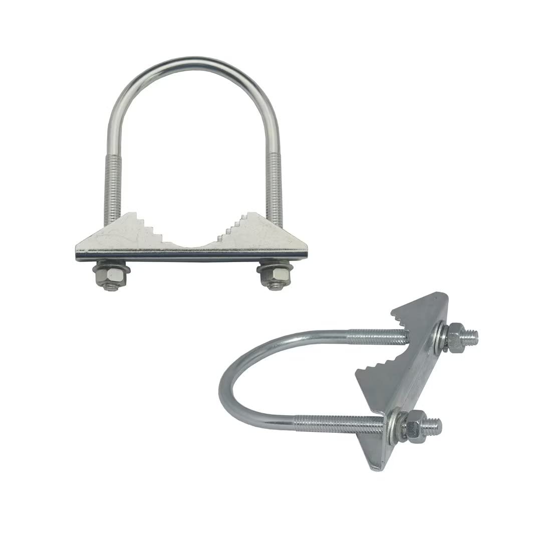 Chaowei 2 pcs Outdoor WiFi Antenna Mounting Bracket with U-Bolt - Magnetic Stainless Steel Hardware for 4G LTE, Ham Radio, and TV Antennas