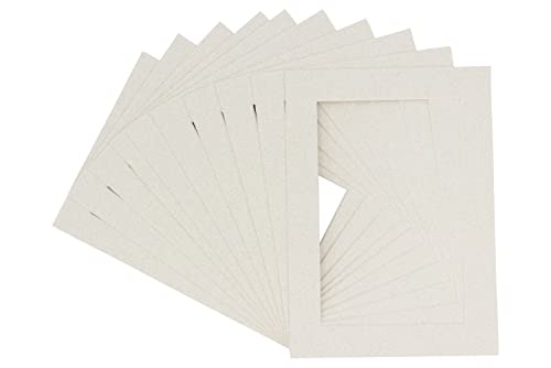 8x10 Mat Bevel Cut for 5.5x8.5 Photos - Acid Free Oyster Shell White Precut Matboard - For Pictures, Photos, Framing - 4-ply Thickness