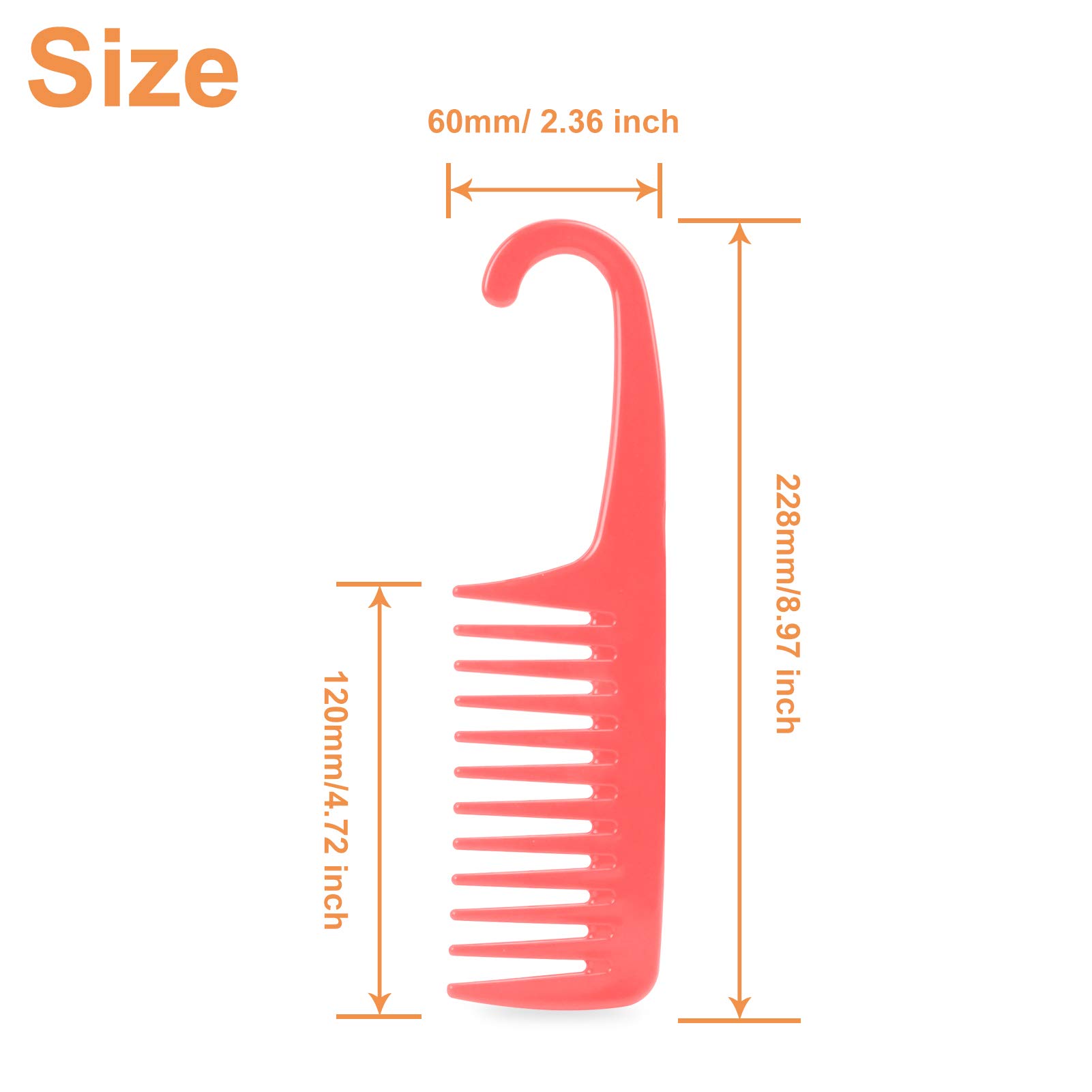 YEEPSYS Wide Tooth Comb for Curly Hair,Long Hair,Wet Hair,Detangling Comb, Paddle Hair Comb (Pink)