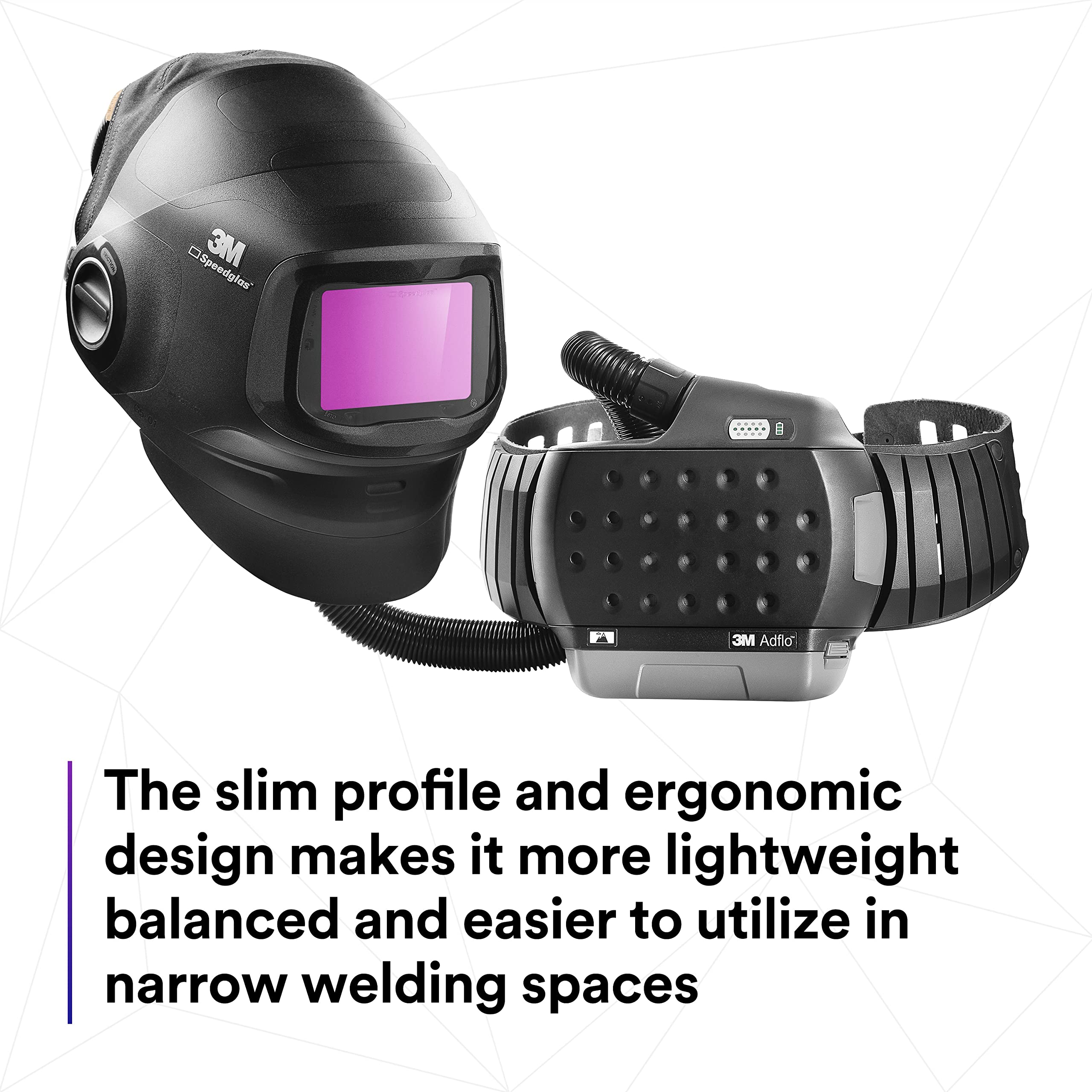 3M Speedglas Heavy-Duty Welding Helmet G5-01 with G5-01TW ADF and Adflo High-Altitude PAPR Assembly, Bluetooth, Natural Color Technology, 46-1101-30i , Black