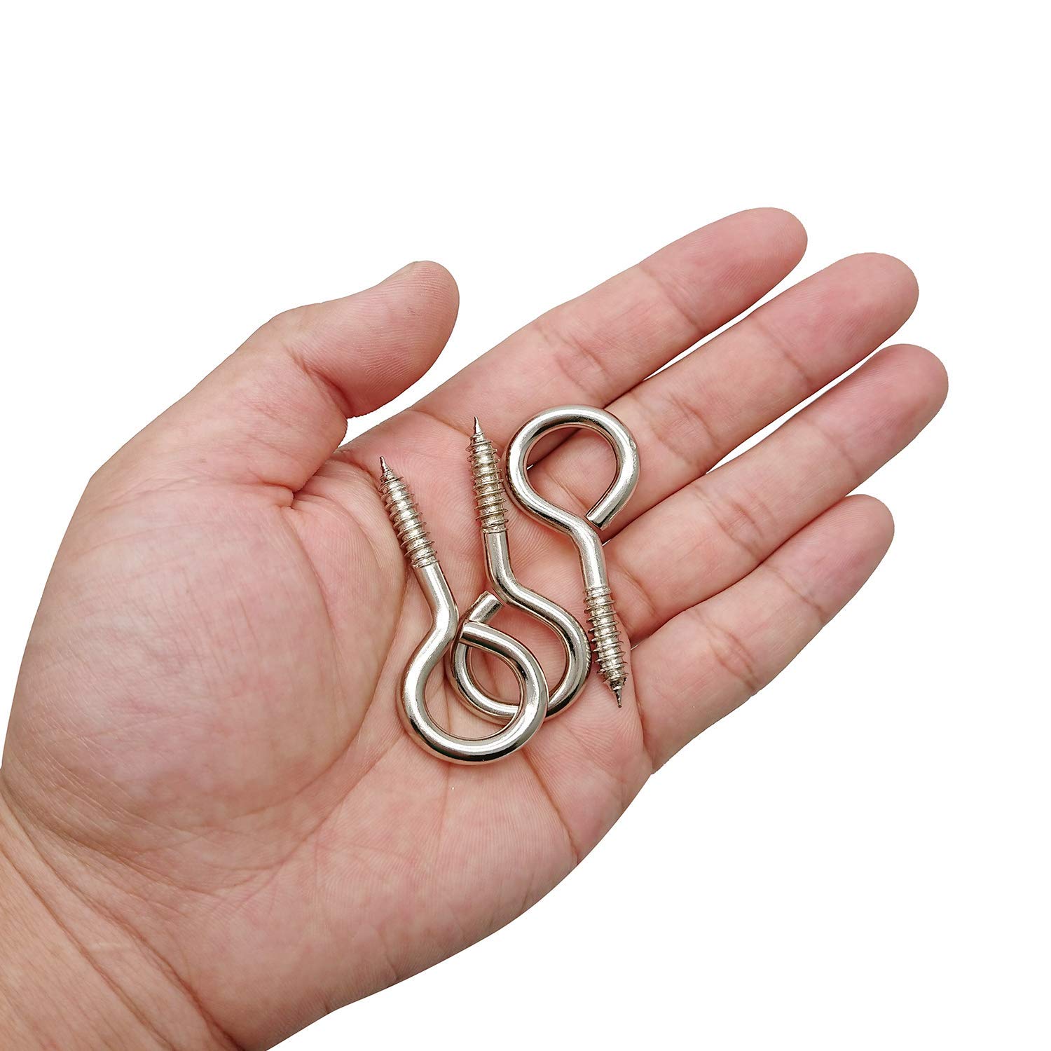 Axe Sickle 2 Inch Screw Eyes Metal Eye Hooks Small Eyelet Screws, 30 Pcs