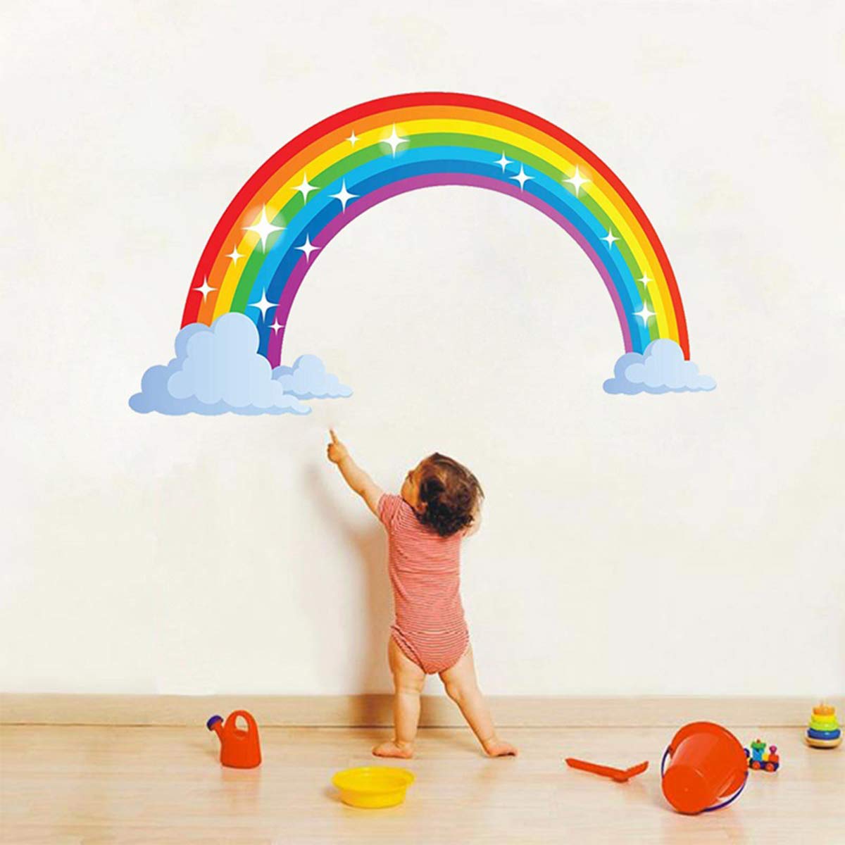 Bamsod Rainbow Wall Decal Kids Wall Stickers Nursery Home Decor 40cm x 73cm