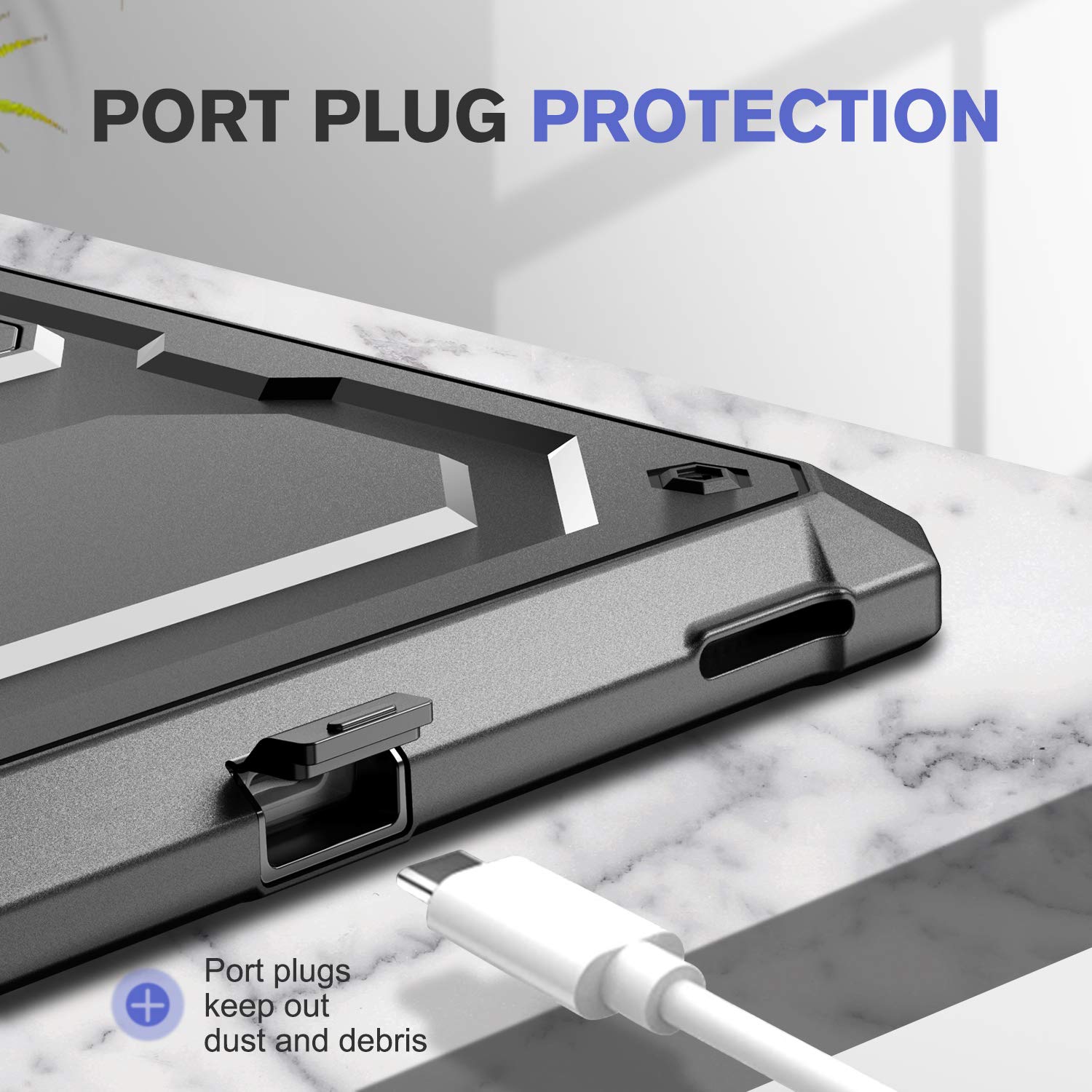 Fintie Shockproof Case for Samsung Galaxy Tab S6 10.5" 2019 (Model SM-T860/T865/T867), Tuatara Rugged Unibody Hybrid Full Protective Bumper Kickstand Cover with Built-in Screen Protector, Black