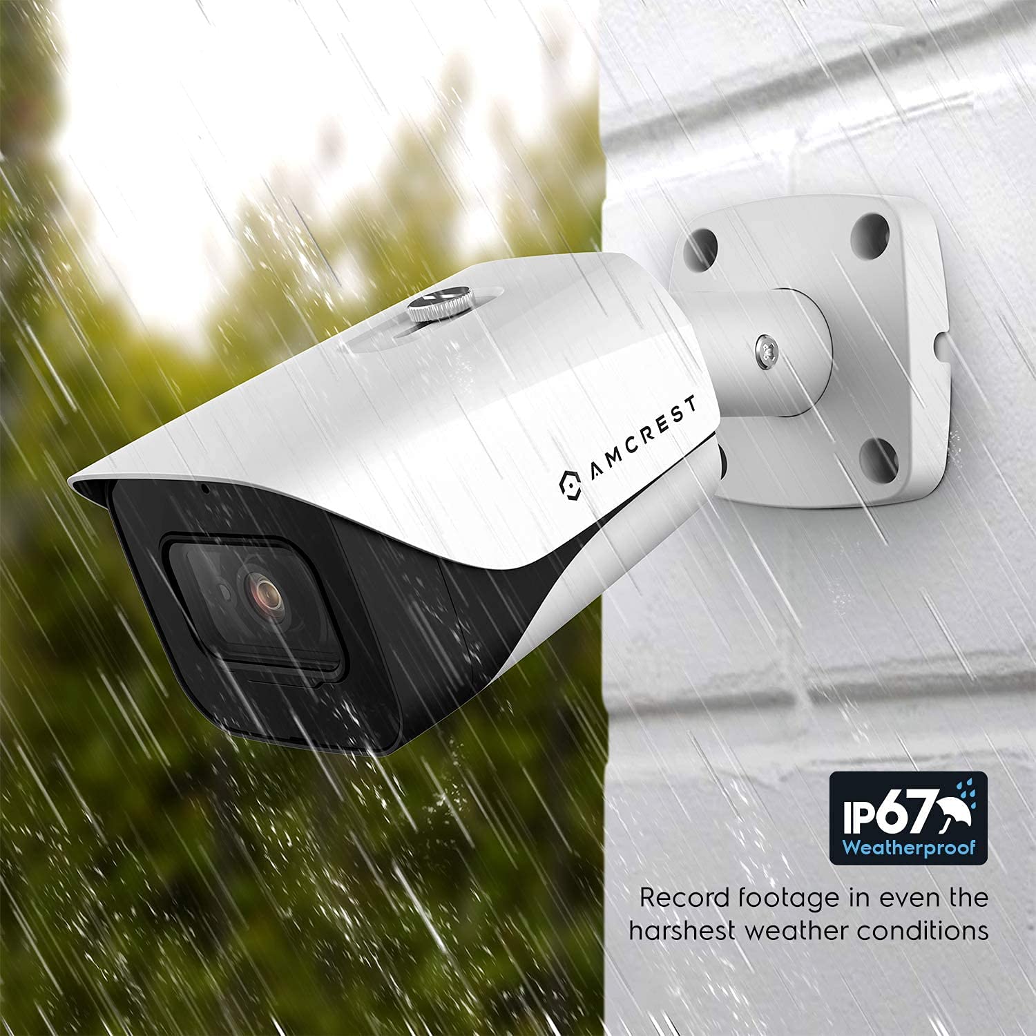 Amcrest 4K Analog Outdoor Security Camera, Bullet 4K (8MP) @15fps, CCTV-Coax-BNC, 98ft Night Vision, IP67 Metal, 125° Angle, Mic, White (Not an IP Camera) (DVR Required, Not Included) (AMC4KBC28-W-V3)
