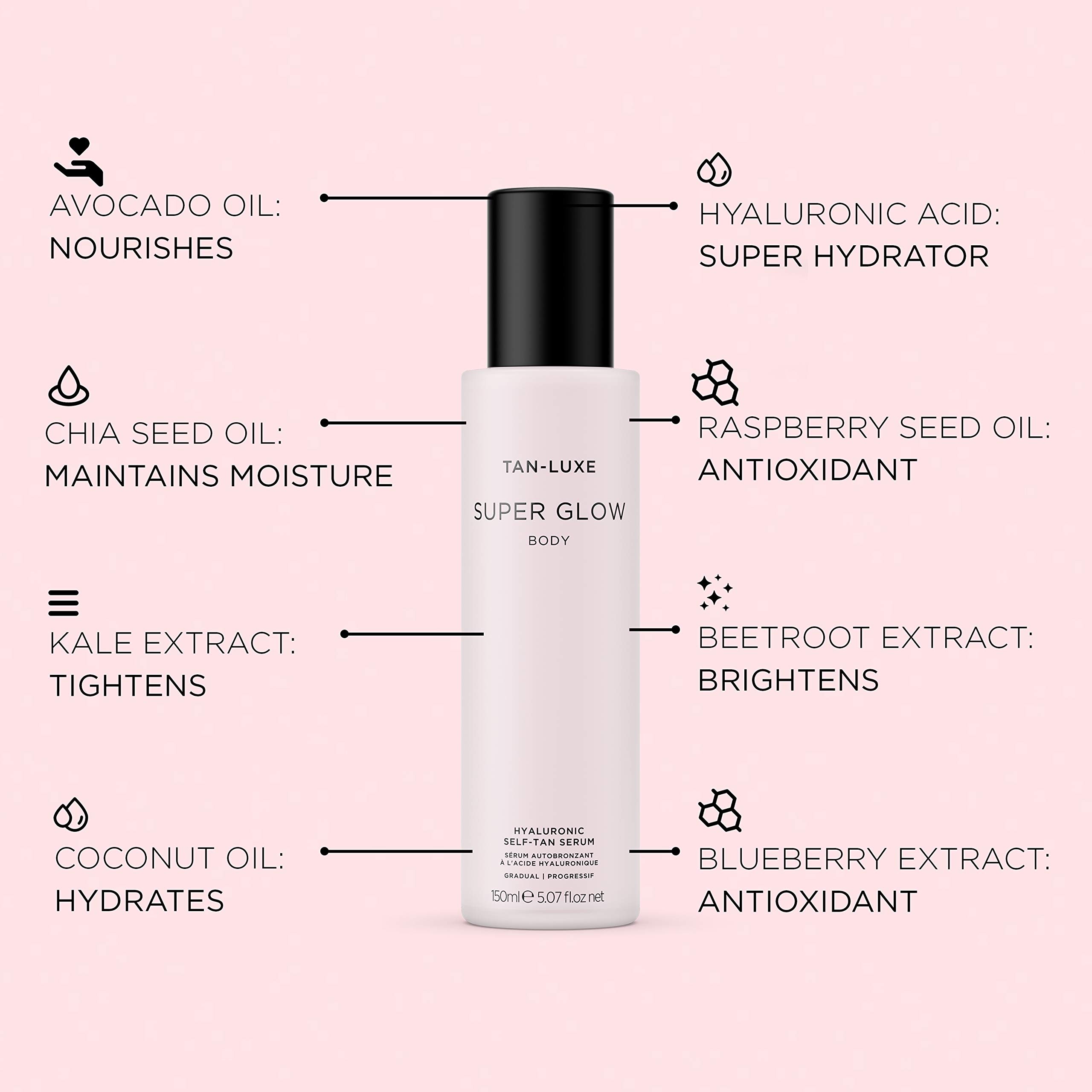 TAN-LUXE Super Glow Kit - Super Glow and Super Glow Body Hyaluronic Self Tanning Serums, 180ml - Cruelty & Toxin Free